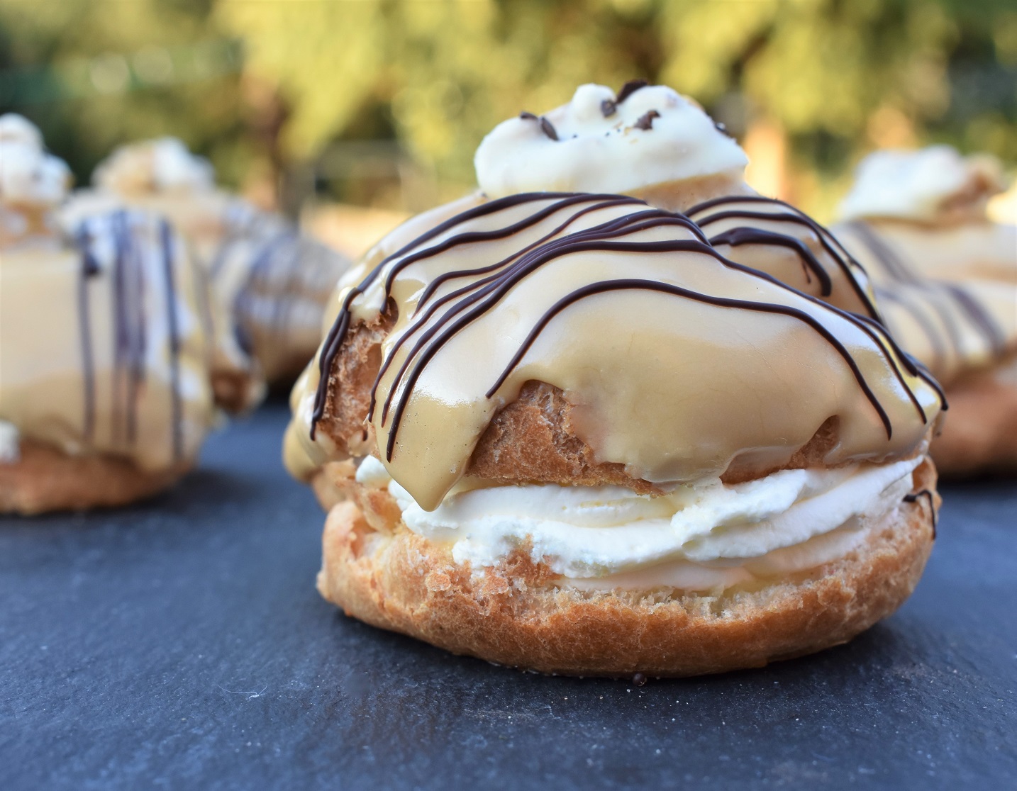 Coffee and walnut choux buns – Phil's Home Kitchen
